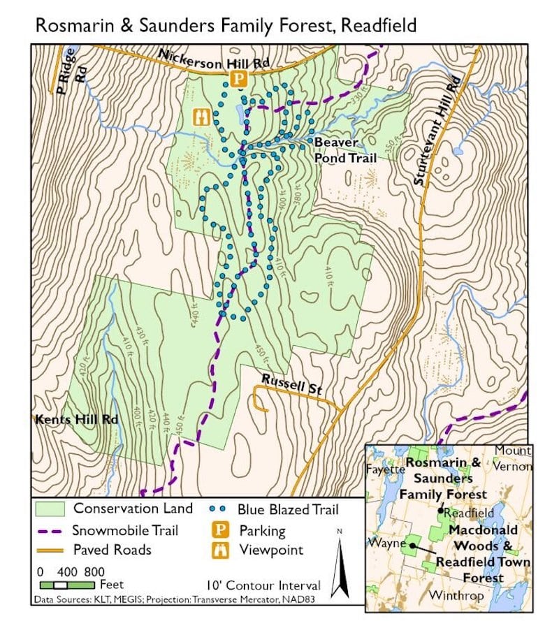 Rosmarin and Saunders Family Forest, Readfield – Maine by Foot